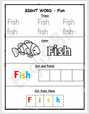 Noun Sight Words Activity Workbook for Kids - EnglishBix
