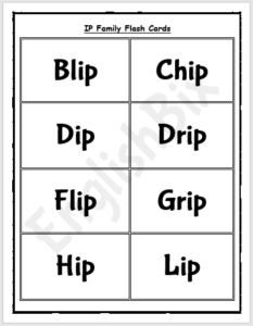 IP Word Family Activity Worksheets for Kids - EnglishBix