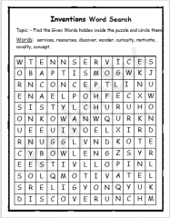 Inventions Word Search Puzzles Printable - EnglishBix