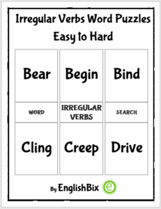 Irregular Verbs Word Puzzles Printable Mini-Workbook - EnglishBix