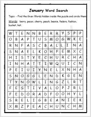 January Word Search Puzzles Printable - EnglishBix