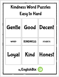 Kindness Word Puzzles Mini Workbook - EnglishBix