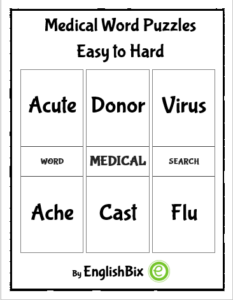 Medical Word Puzzles Printable Mini Workbook - EnglishBix