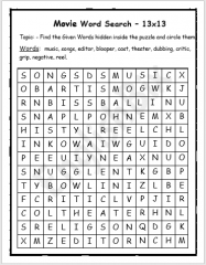 Movie Word Puzzles Printable Mini Workbook - EnglishBix