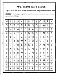 NFL Teams Word Puzzles Mini Workbook - EnglishBix