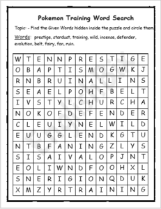 Pokemon Word Search Puzzles Workbook - EnglishBix