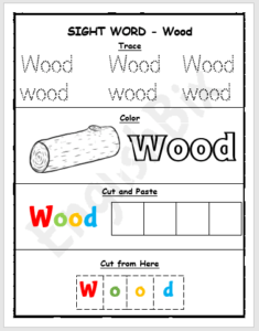 Noun Sight Words Activity Workbook for Kids - EnglishBix