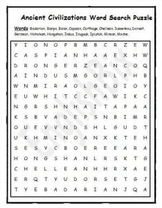Ancient Civilizations Word Search Mini-Workbook - EnglishBix