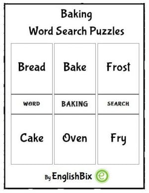 Baking Word Search Puzzle Printable - EnglishBix