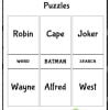 Batman Word Search Puzzle Printable - EnglishBix