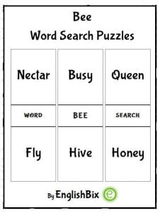 About Bees Word Search Printable - EnglishBix