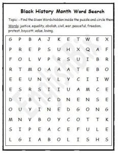 Black History Month Word Search Puzzle Printable - EnglishBix