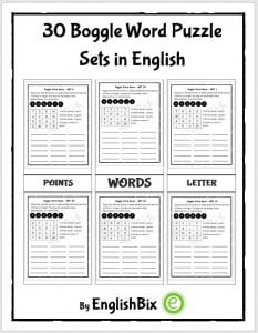 Boggle Puzzles Worksheets & Printables - EnglishBix
