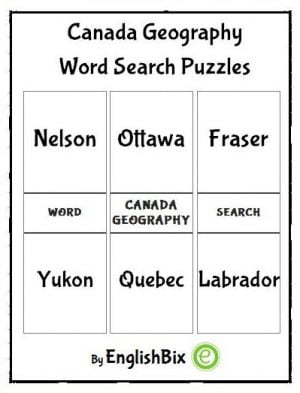 Canada Geography Word Search Mini-Workbook - EnglishBix