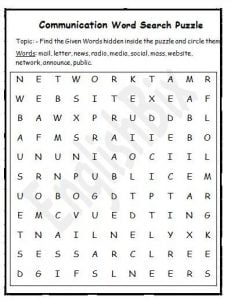 Communication Word Search Puzzle Printable - EnglishBix