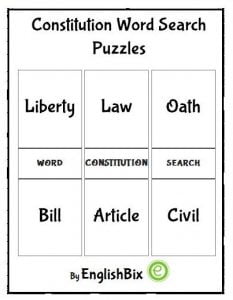 Constitution Word Search Printable - EnglishBix