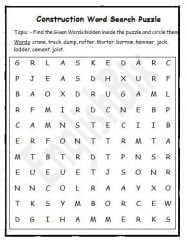 Construction Word Search Printable - EnglishBix