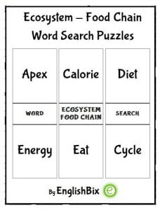 Ecosystem - Food Chain Word Search Mini-Workbook - EnglishBix