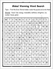 Global Warming Word Search Puzzles Mini-Workbook - EnglishBix