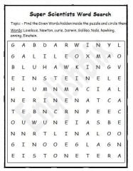 Famous Scientists Word Search Mini-Workbook - EnglishBix