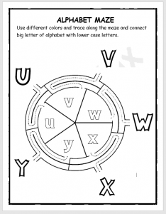 Alphabet Maze Tracing Activity Workbook - EnglishBix