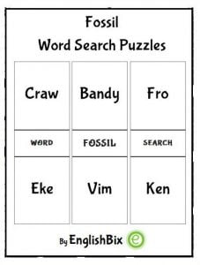 Fossils Word Search Mini-Workbook - EnglishBix