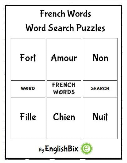 French Words Word Search Mini-Workbook - EnglishBix