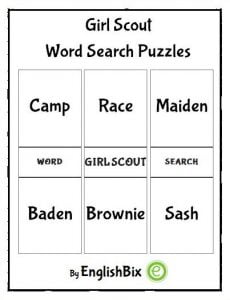 Girl Scout Word Search Mini-Workbook - EnglishBix