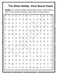 The Great Gatsby Word Search Mini-Workbook - EnglishBix