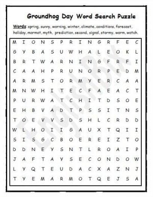 Groundhog Day Word Search Mini-Workbook - EnglishBix
