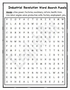 Industrial Revolution Word Search Mini-Workbook - EnglishBix