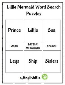 Little Mermaid Word Search Mini-Workbook - EnglishBix