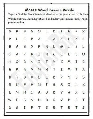 Moses Word Search Mini-Workbook - EnglishBix