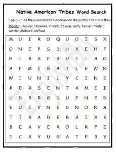 American Tribes Word Search Mini-Workbook - EnglishBix
