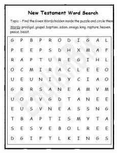 New Testament Word Search Mini-Workbook - EnglishBix