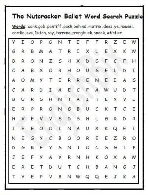 Nutcracker Ballet Word Search Mini-Workbook - EnglishBix