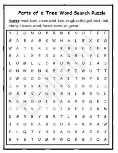 Parts of a Tree Word Search Mini-Workbook - EnglishBix