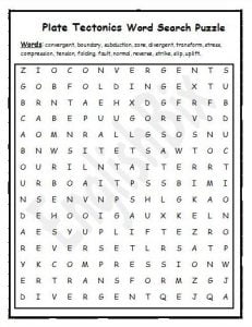 Plate Tectonics Word Search Mini-Workbook - EnglishBix