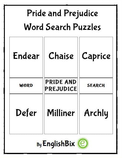 Pride and Prejudice Word Search Mini-Workbook - EnglishBix