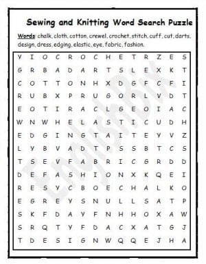Sewing and Knitting Word Search Mini-Workbook - EnglishBix