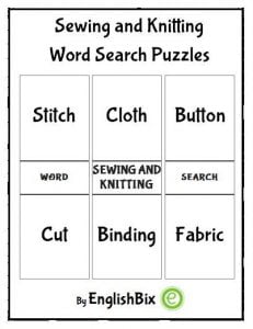 Sewing and Knitting Word Search Mini-Workbook - EnglishBix