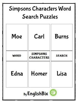 The Simpsons Word Search Mini-Workbook - EnglishBix