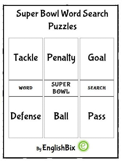 Super Bowl Word Search Mini-Workbook - EnglishBix