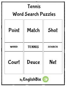 All About Tennis Word Search Mini-Workbook - EnglishBix