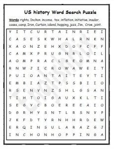 US History Word Search Puzzles Mini-Workbook - EnglishBix