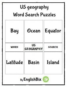 US Geography Word Search Mini-Workbook - EnglishBix