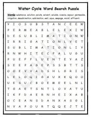 Water Cycle Word Search Puzzles Mini-Workbook - EnglishBix