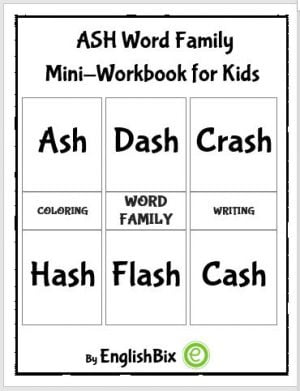 ASH Word Family Activities Worksheet - EnglishBix