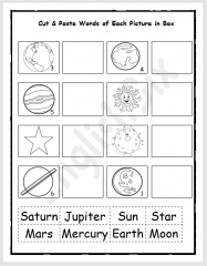 Solar System Cut and Paste Activity Worksheets - EnglishBix