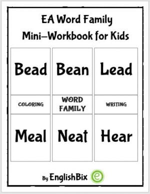 EA Word Family Activity Worksheets - EnglishBix
